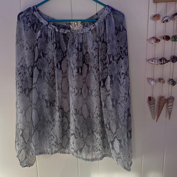 Jennifer Lopez | Tops | Jennifer Lopez Snake Skin Blouse | Poshmark